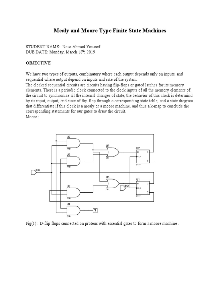 Mealy and Moore Type Finite State Machines: Objective | PDF ...