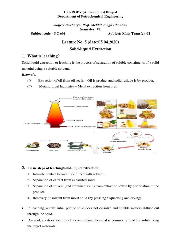 Leaching Lecture5 | PDF | Solubility | Solution