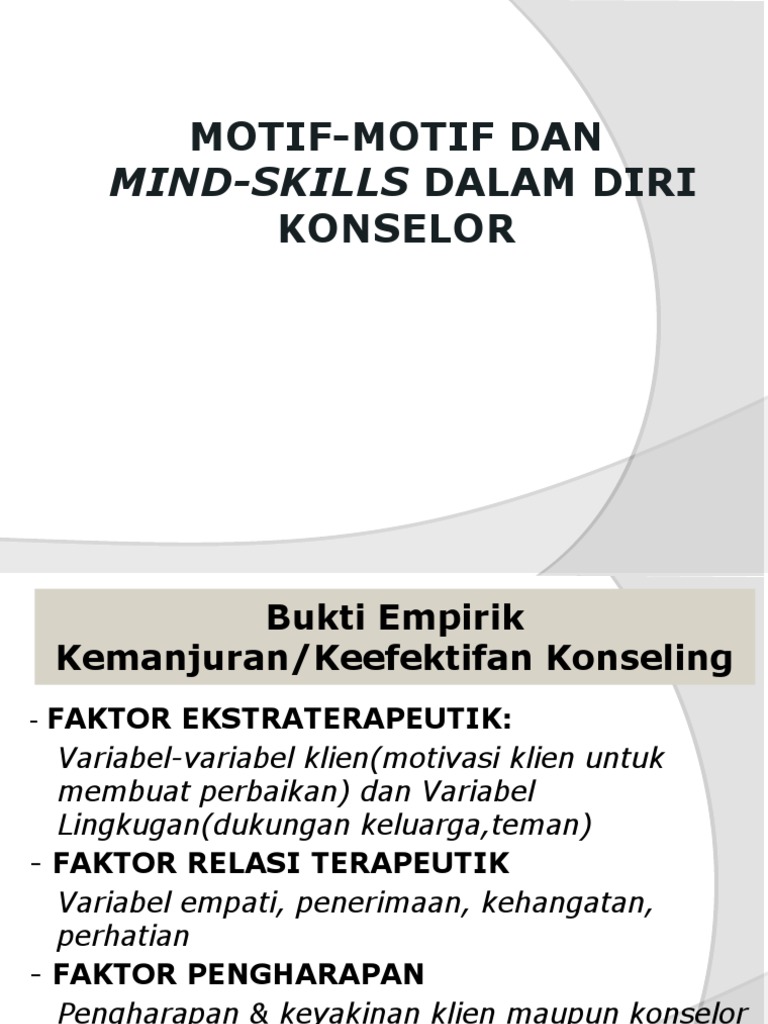 Motif-Motif & Mind Skill Konselor | PDF