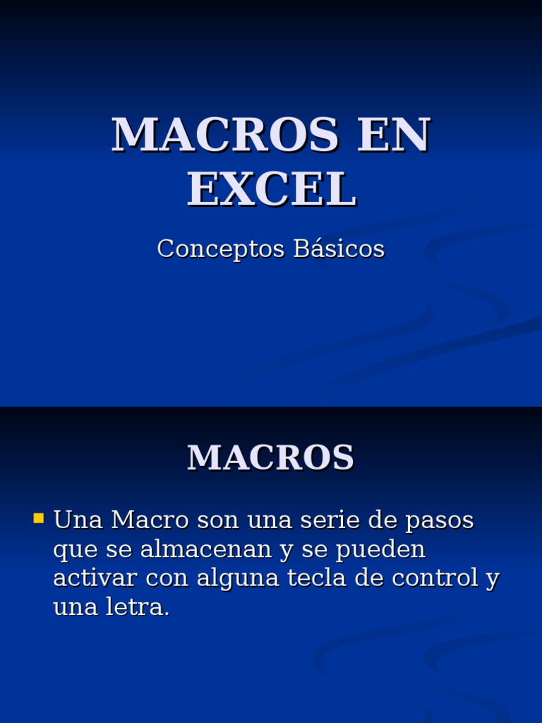 Macros en Excel | PDF | Macro (informática) | Básico