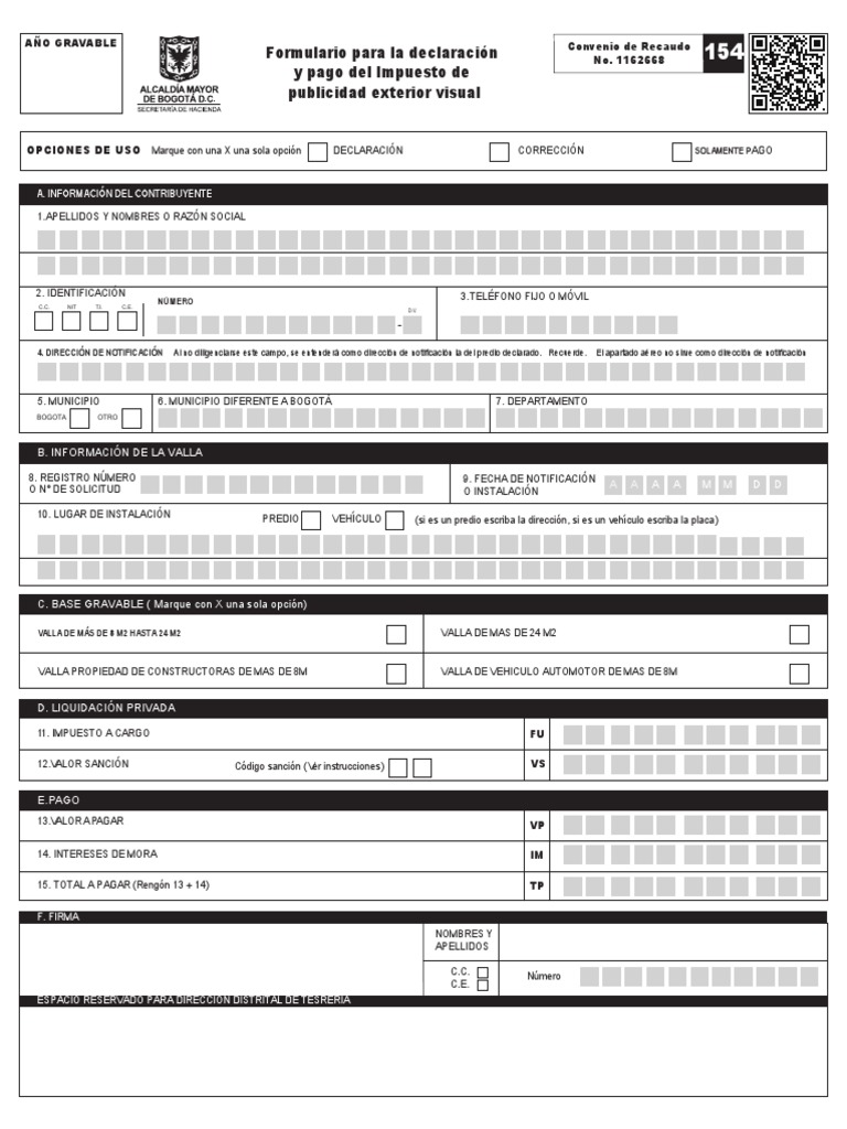 Formulario 154 Publicidad Exterior PDF | PDF | Business