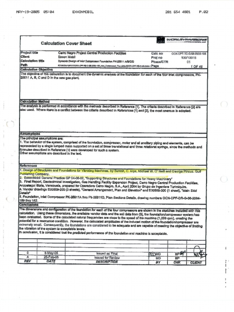 Análisis Dinámico Calculation Cover Sheet | PDF