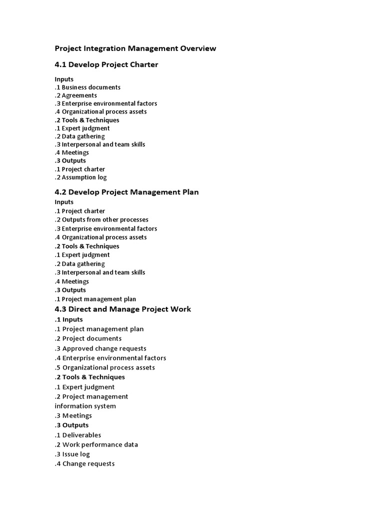 Project Integration Management Overview | PDF | Project Management | Data