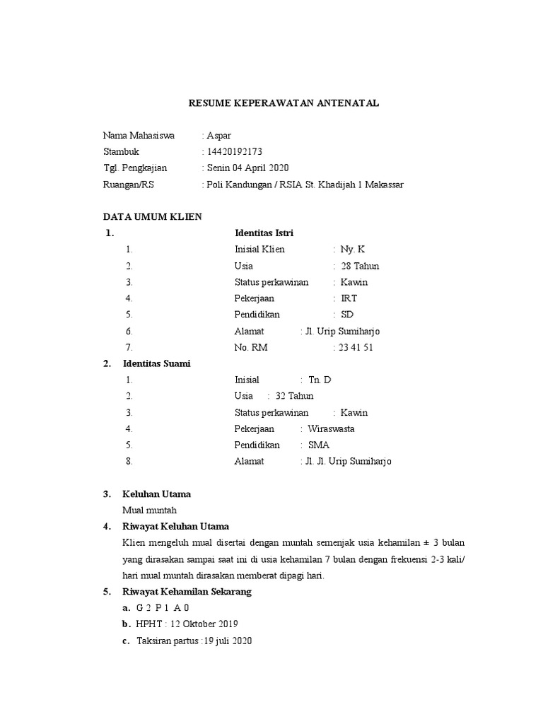 Resume ANC 2 | PDF | Kesehatan Holistik