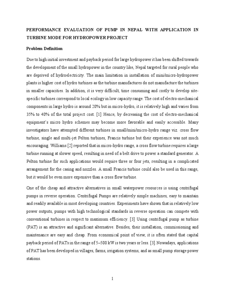 Assignment 1 Nischal Pokharel | PDF | Hydroelectricity | Turbine