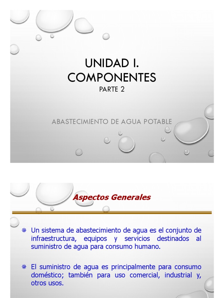 Parte 2 Componentes de Sistema de Agua Potable PDF | PDF | Agua potable ...