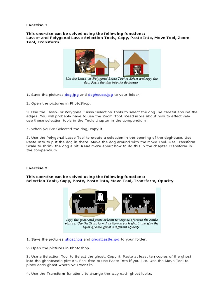 Exercises | PDF | Adobe Photoshop | Computing And Information Technology