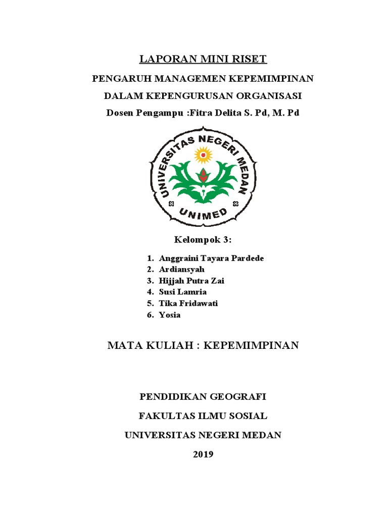 Laporan Mini Riset Kepemimpinan Bab 1 Dan Bab 4 (Rani) | PDF