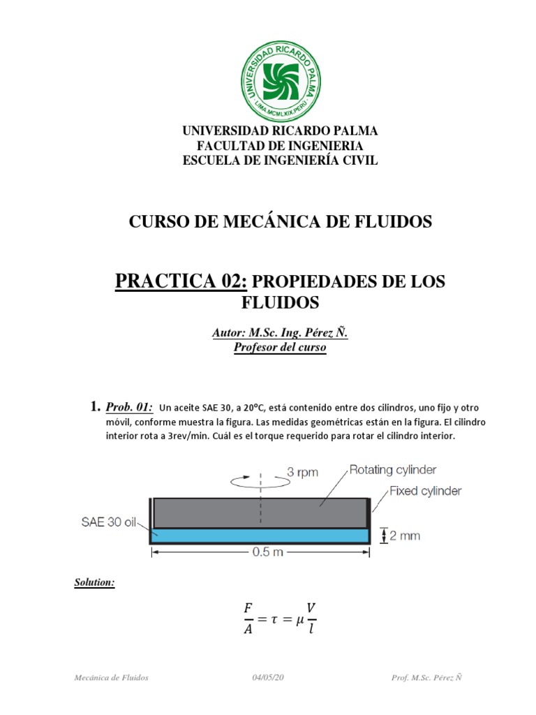 Practica 02 MECANICA DE FLUIDOS | PDF | Materia suave | Física