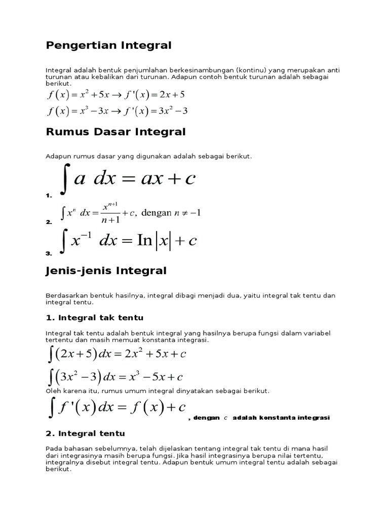 Integral dan Aplikasinya | PDF