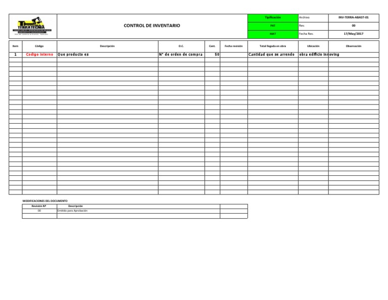 Control de Inventario Andamios | PDF