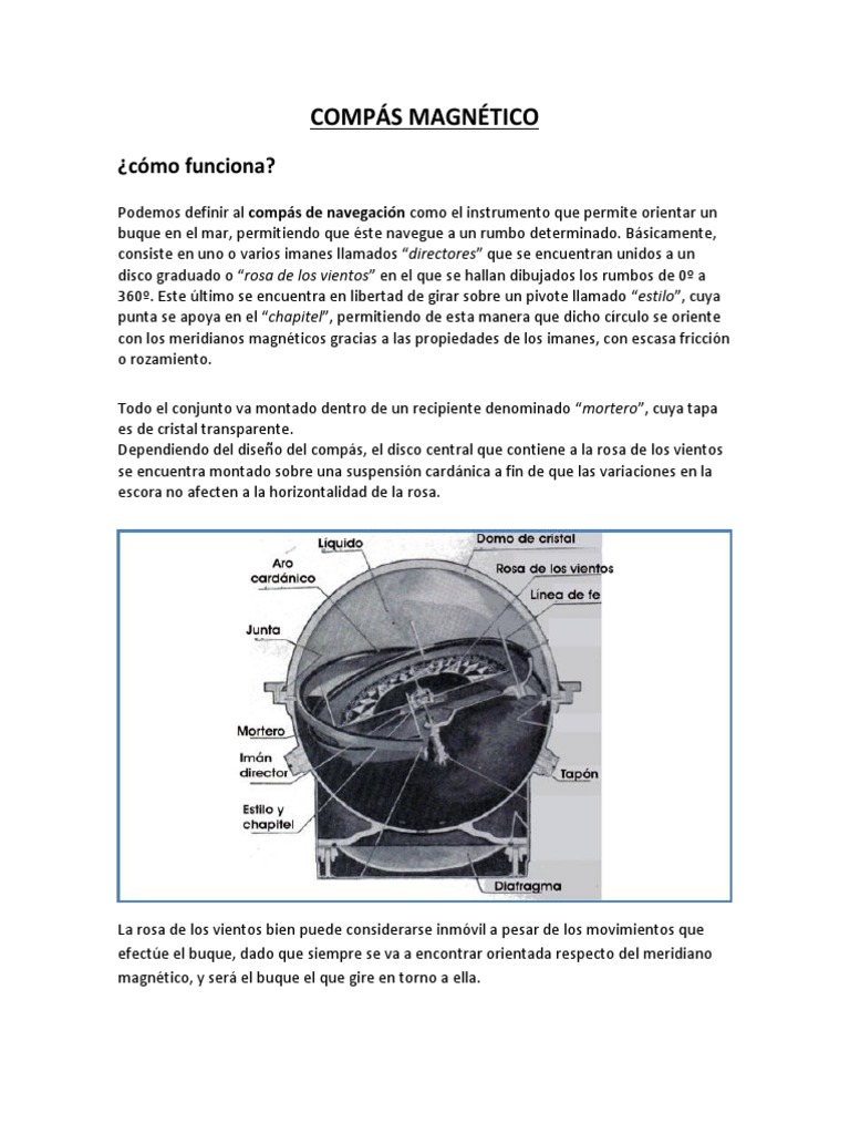 Compás Magnético | PDF | Brújula | Magnetismo