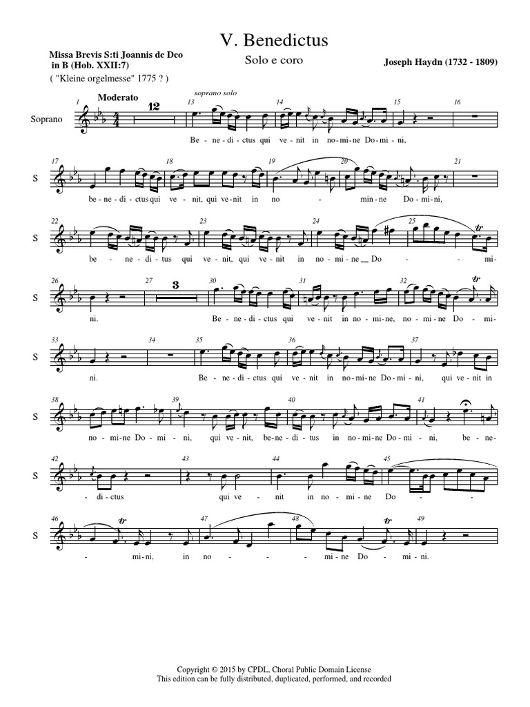 Haydn Kleinorg 5 Benedictus PDF | PDF