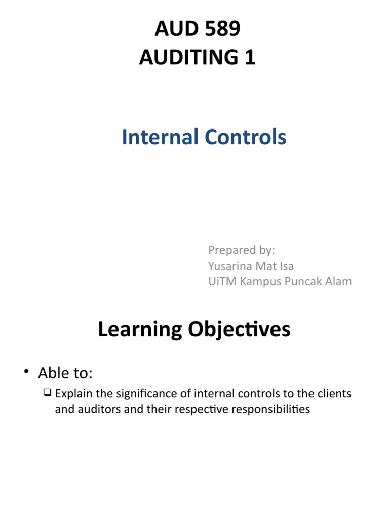 Understanding Internal Controls: A Fundamental Component of Auditing ...