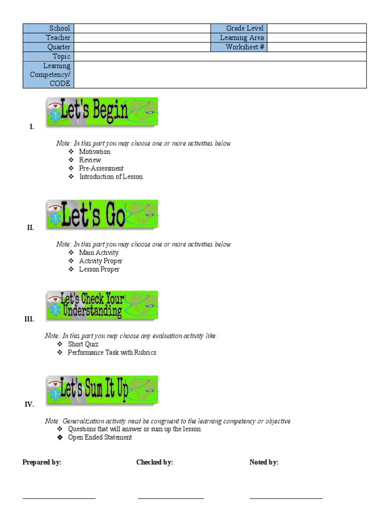 Topic: School Grade Level Teacher Learning Area Quarter Worksheet ...
