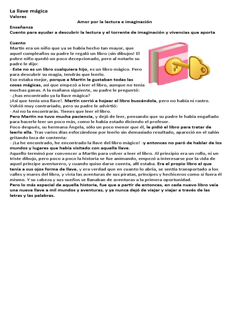 Cuento La Llave Mágica | PDF