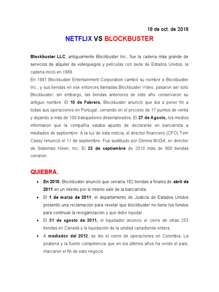 NETFLIX VS BLOCKBUSTER Admin 5 | PDF | Netflix | Informática y ...