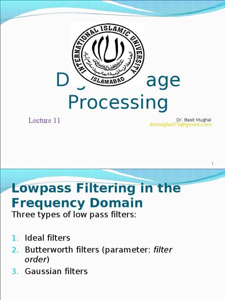 Frequency Domain Filtering Basics | PDF | Low Pass Filter | Filter ...