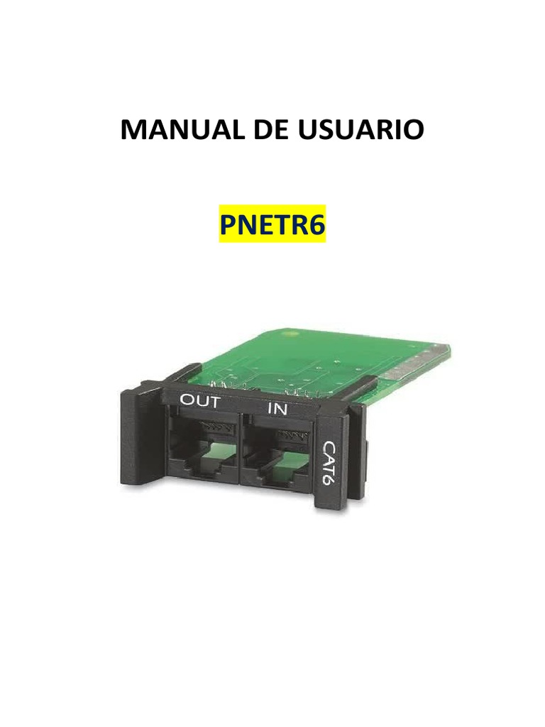 Manual de Usuario Pnetr6 | PDF | Tecnología de información y ...
