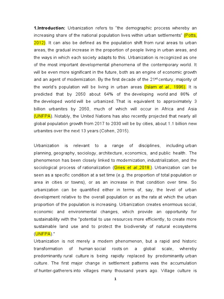 Urbanization Assignment | PDF | Urbanization | Economic Growth