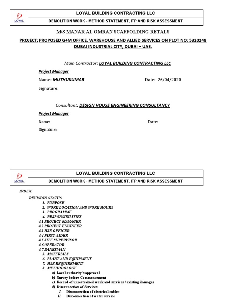 Demolition Work MS | PDF | Demolition | First Aid