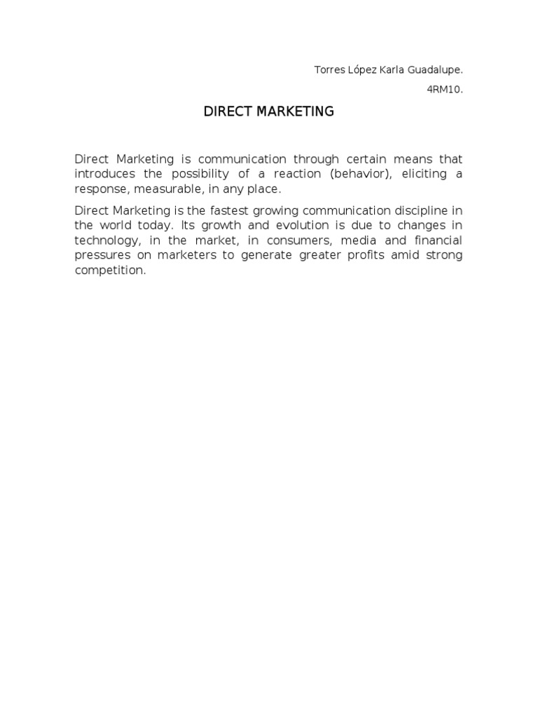 Concepto de MKT Directo | PDF