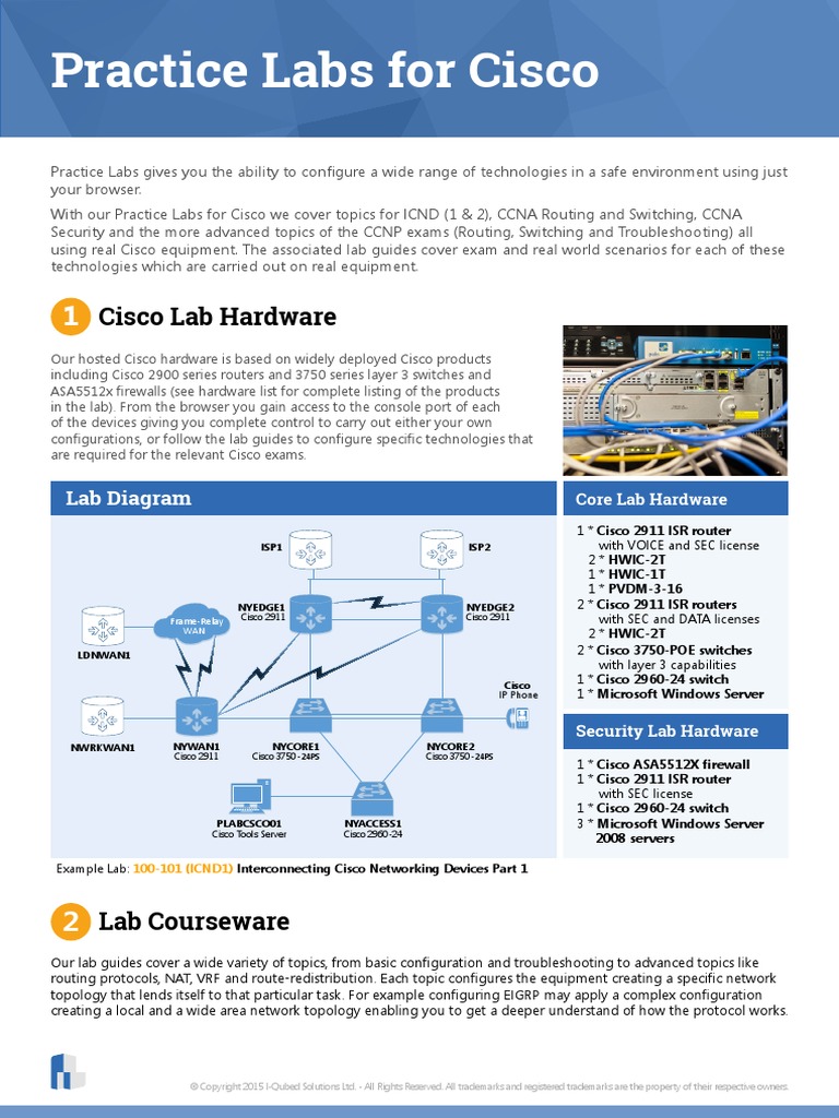 Practice Labs For Cisco PDF | PDF | Cisco Certifications | Cisco Systems