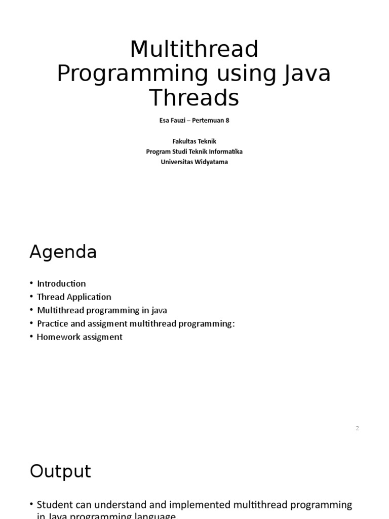 Multithread Programming Using Java Threads | PDF | Thread (Computing ...