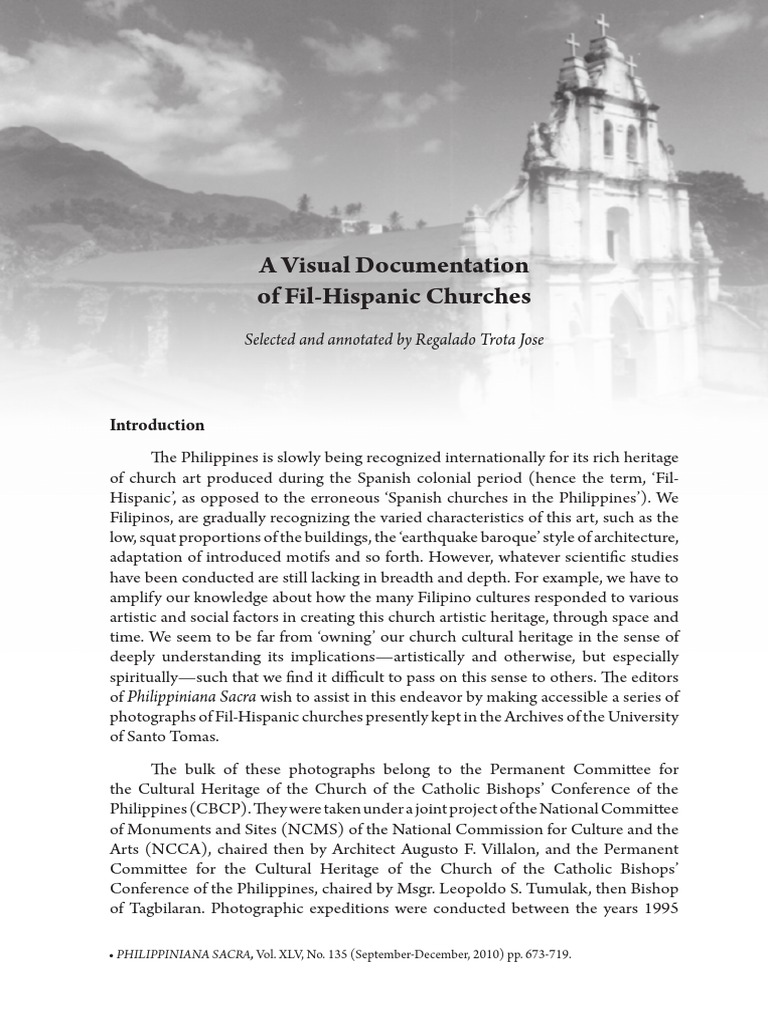 A Visual Documentation of Fil Hispanic Churches | PDF | Philippines