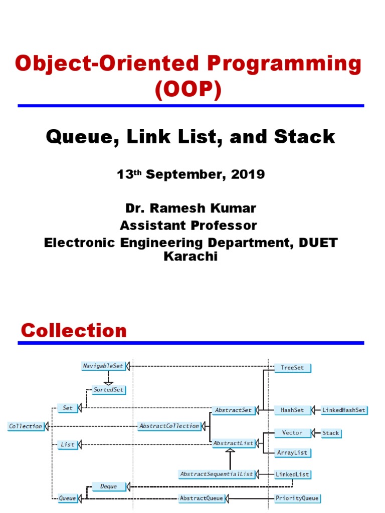 Object-Oriented Programming (OOP) : Queue, Link List, and Stack | PDF | Queue (Abstract Data ...