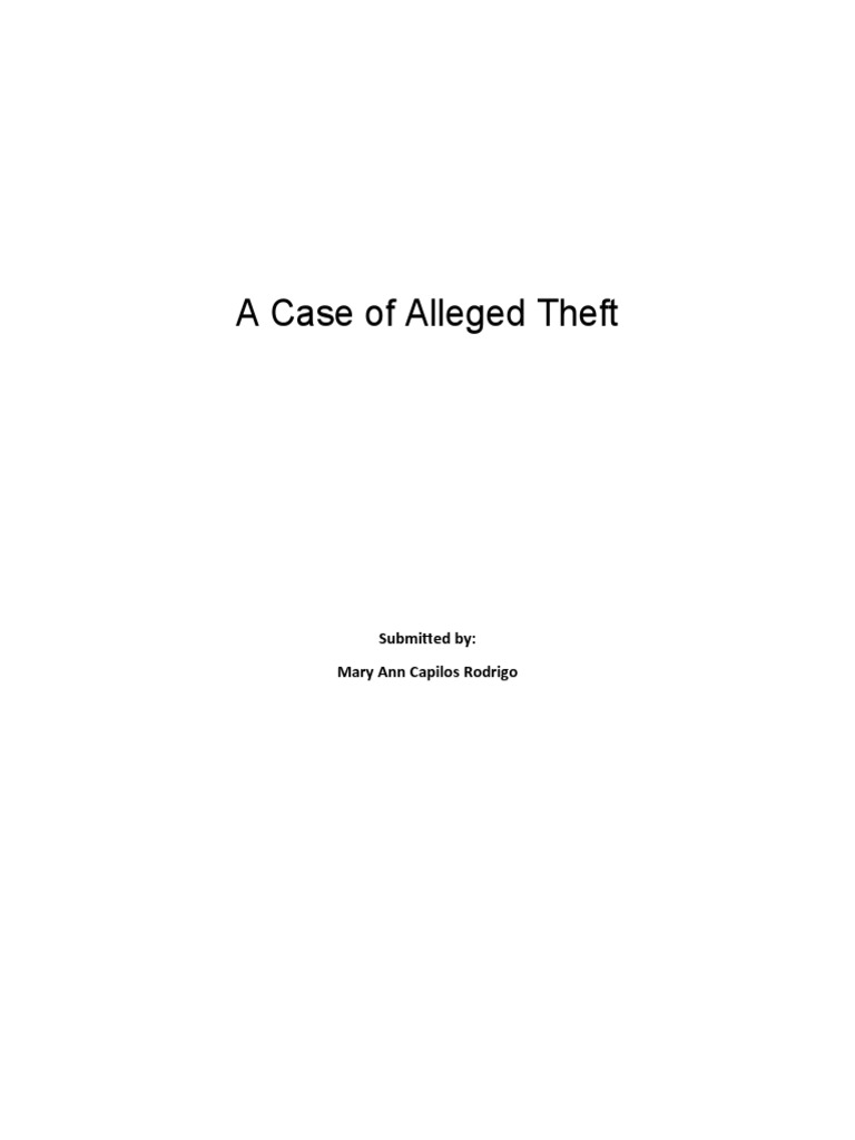 Theft Case Analysis for Police | PDF | Theft | Police