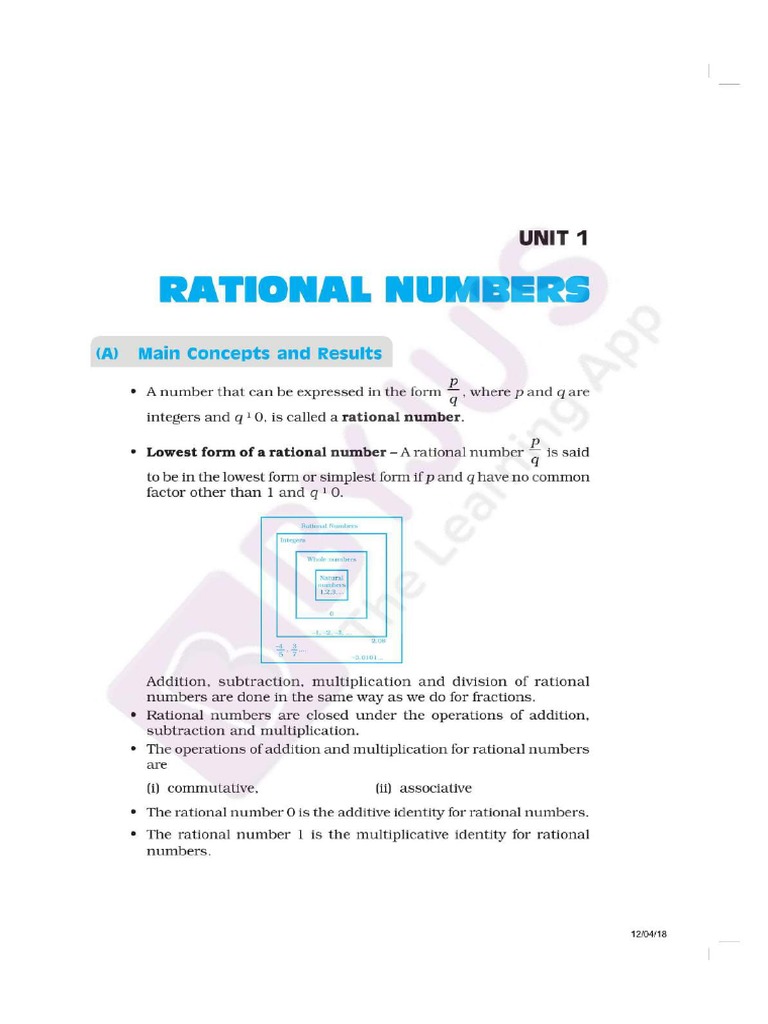 Ncert Exemplar Class 8 Maths Chapter 1 | PDF