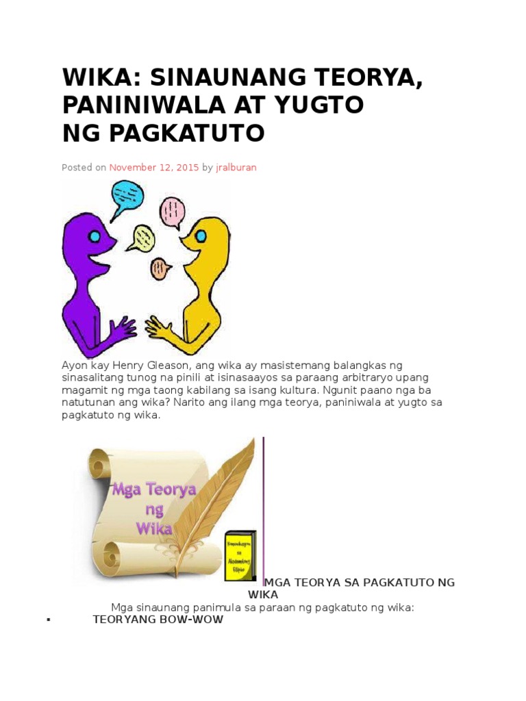 Mga Yugto Sa Pagkatuto NG Wika | PDF