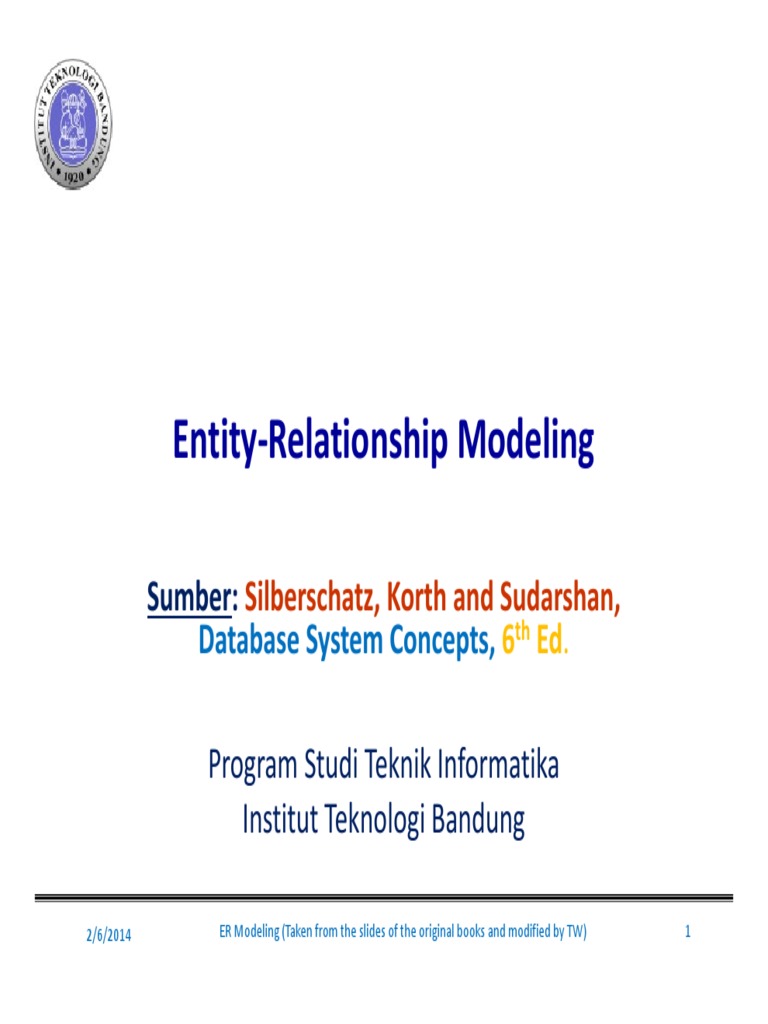 IF2240 - 04 ER Modeling | Download Free PDF | Data Model | Databases