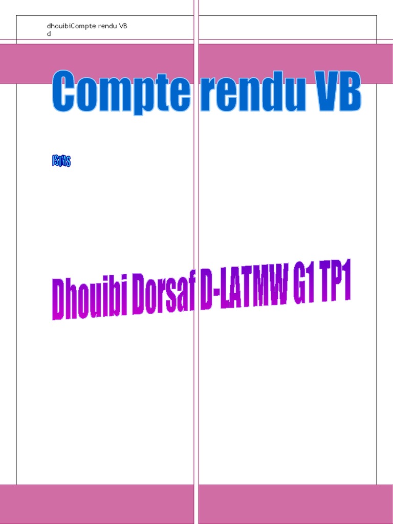 Compte Rendu VB | PDF | Teaching Mathematics