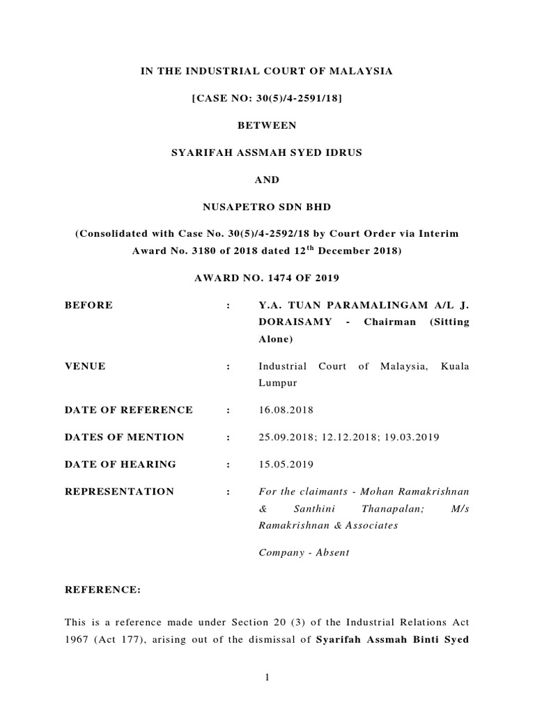 For The Claimants - Mohan Ramakrishnan & Santhini Thanapalan M/s ...