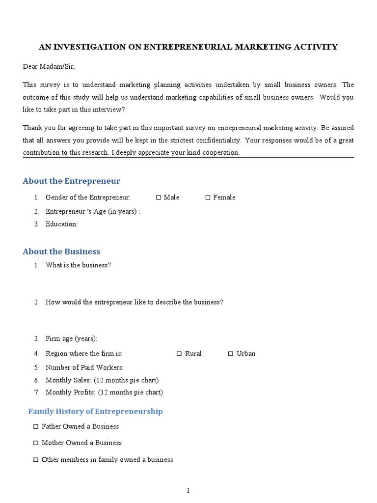 An Investigation On Entrepreneurial Marketing Activity: About The ...