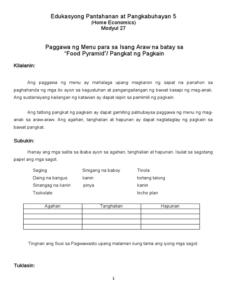 EPP 5 HE Modyul | PDF