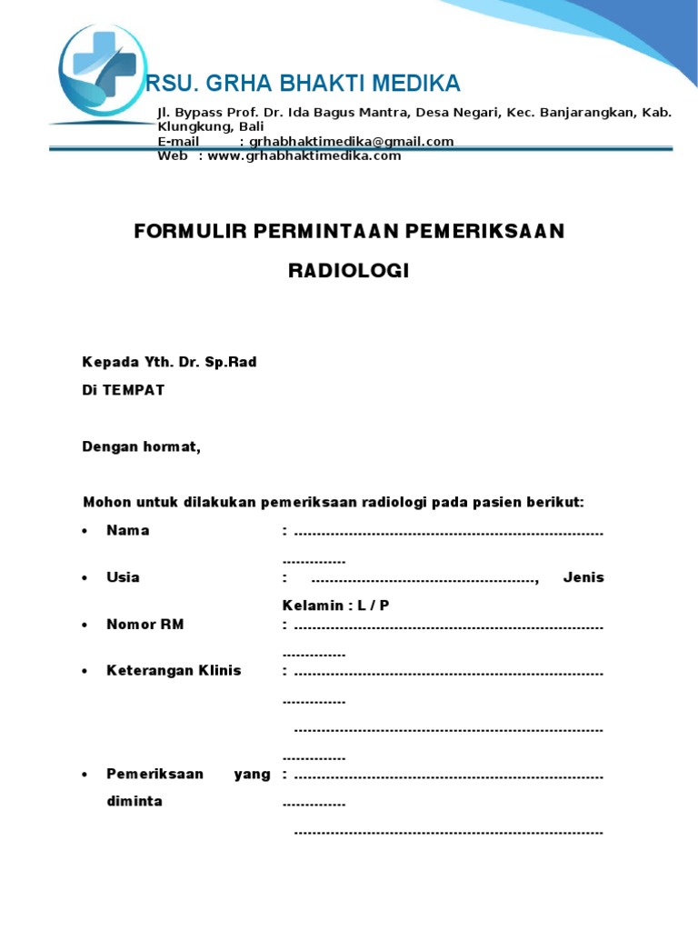 Formulir Permintaan Pemeriksaan Radiologi | PDF