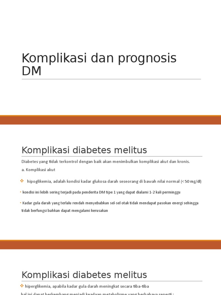 Komplikasi Dan Prognosis DM | PDF