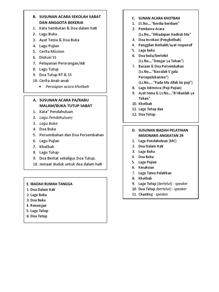 How To Lead Worship Susunan Acara | PDF