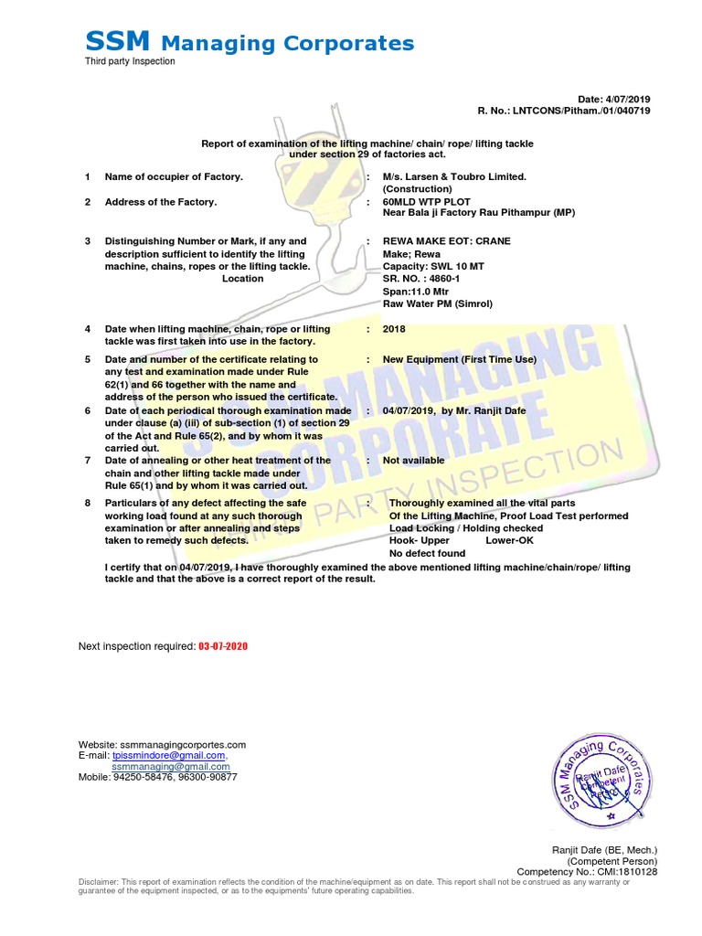 EOT Crane TPI | PDF | Business