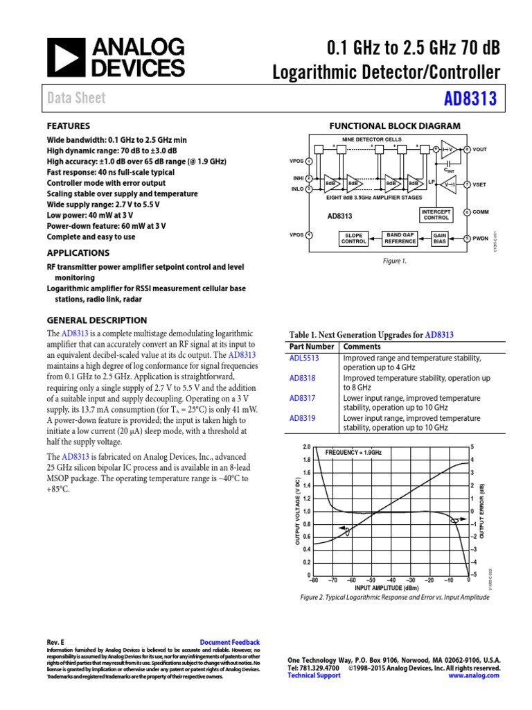 Ad8313 PDF | PDF | Amplifier | Decibel
