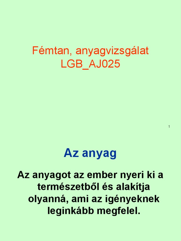 Femtan, Anyagvizsgalat 1 | PDF