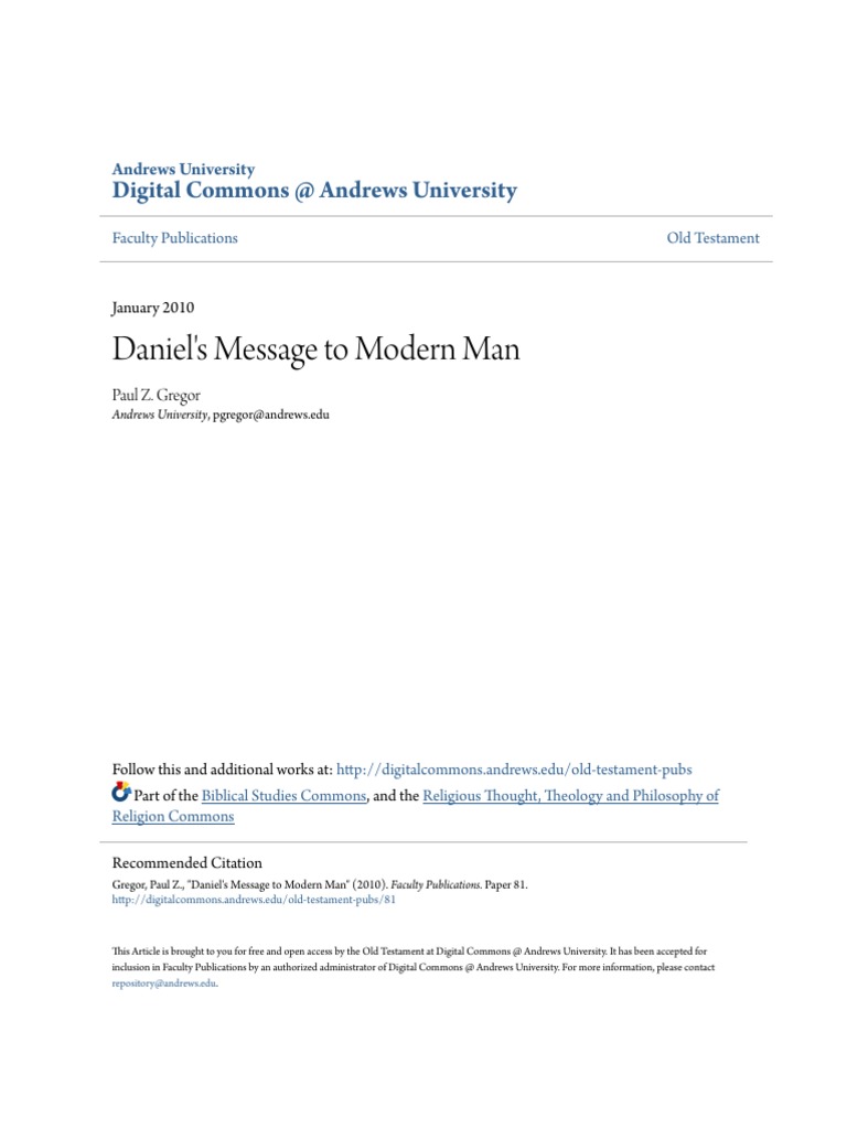 Daniel's Message To Modern Man | PDF | Book Of Daniel | Cyrus The Great