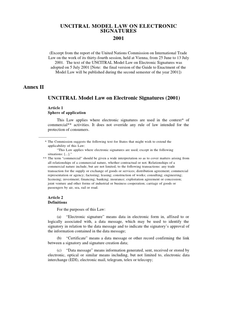 Un Model Law PDF | PDF | Signature | Reliability Engineering