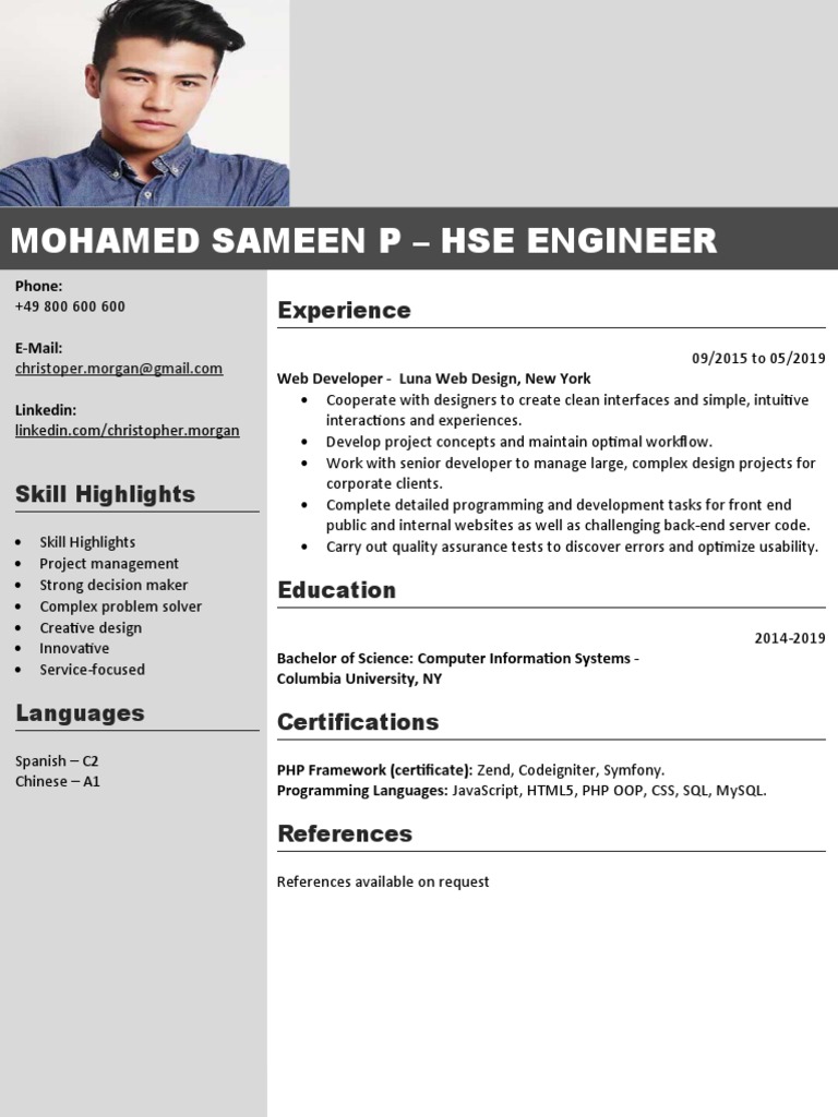 Mohamed Sameen P - Hse Engineer: Experience | PDF