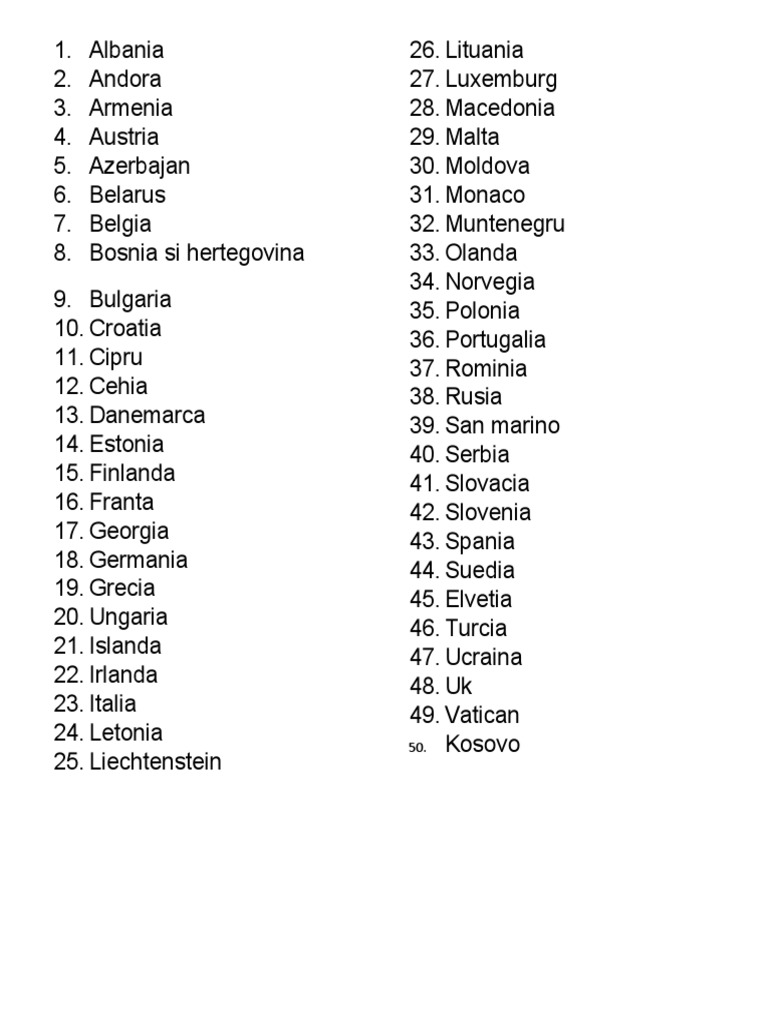 Tarile Si Capitalele Lor | PDF