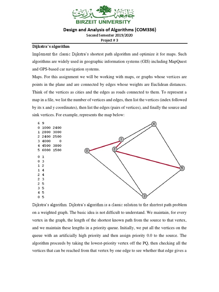 Project#3 Dijkstra's | PDF | Vertex (Graph Theory) | Mathematical Relations
