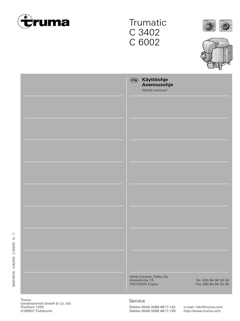 Trumatic C 3402 C 6002: Käyttöohje Asennusohje | PDF